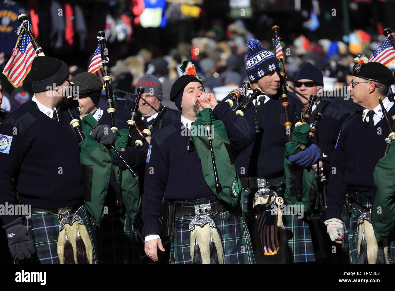 Irish pipe band marching in the annual Chinese Lunar New Year Parade in ...