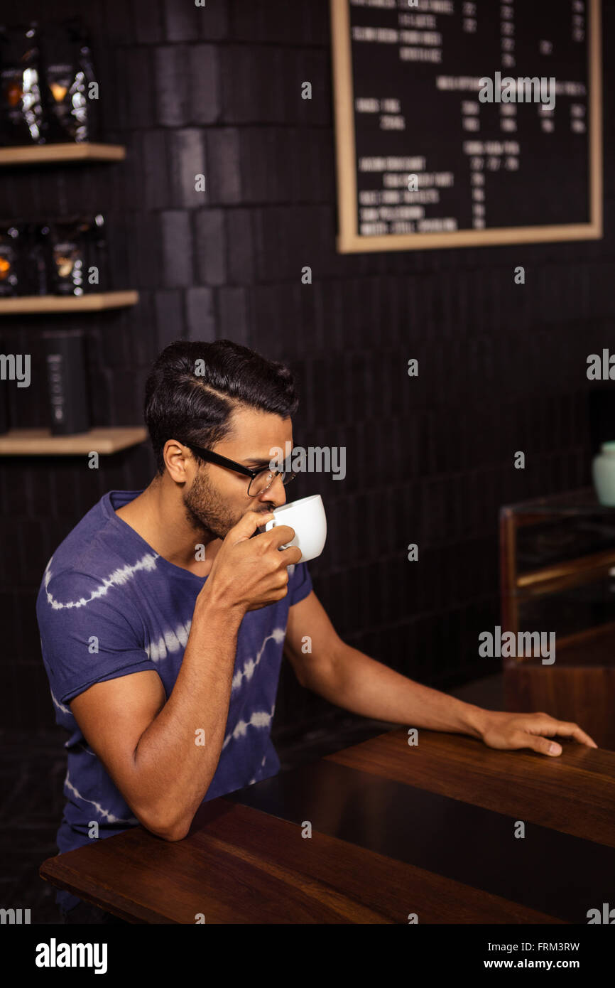Man drinking coffee Stock Photo - Alamy