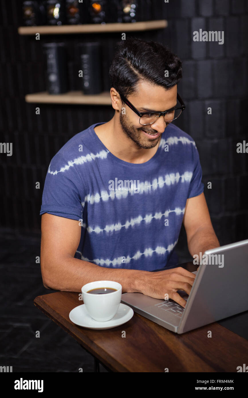 Indian man using laptop hi-res stock photography and images - Alamy