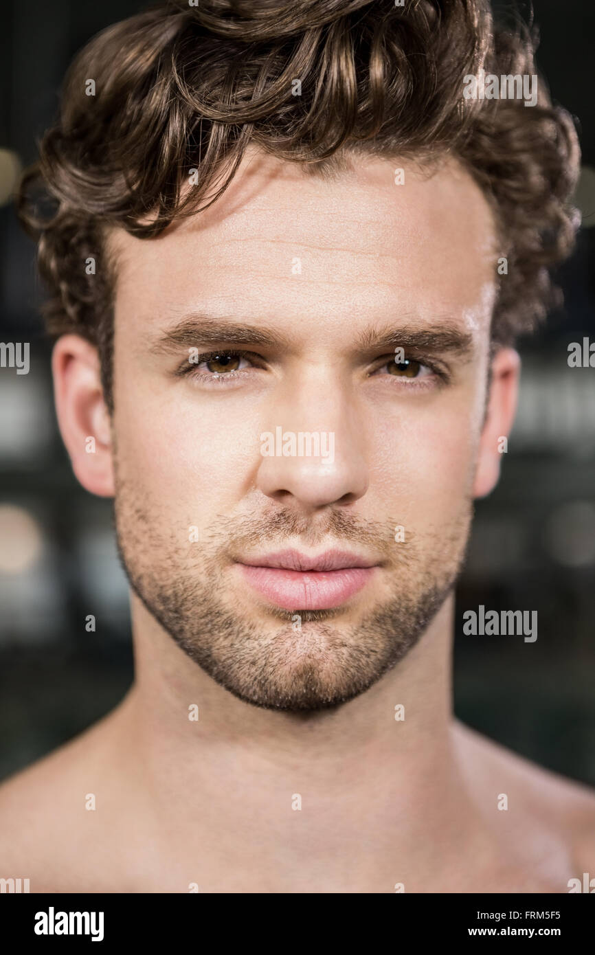 Portrait of swimmer standing near pool Stock Photo - Alamy
