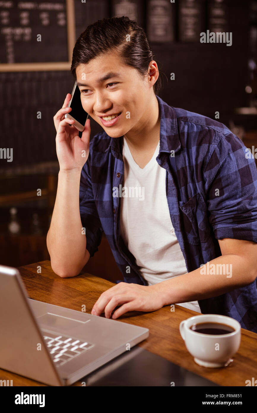 Man making a phone call Stock Photo - Alamy