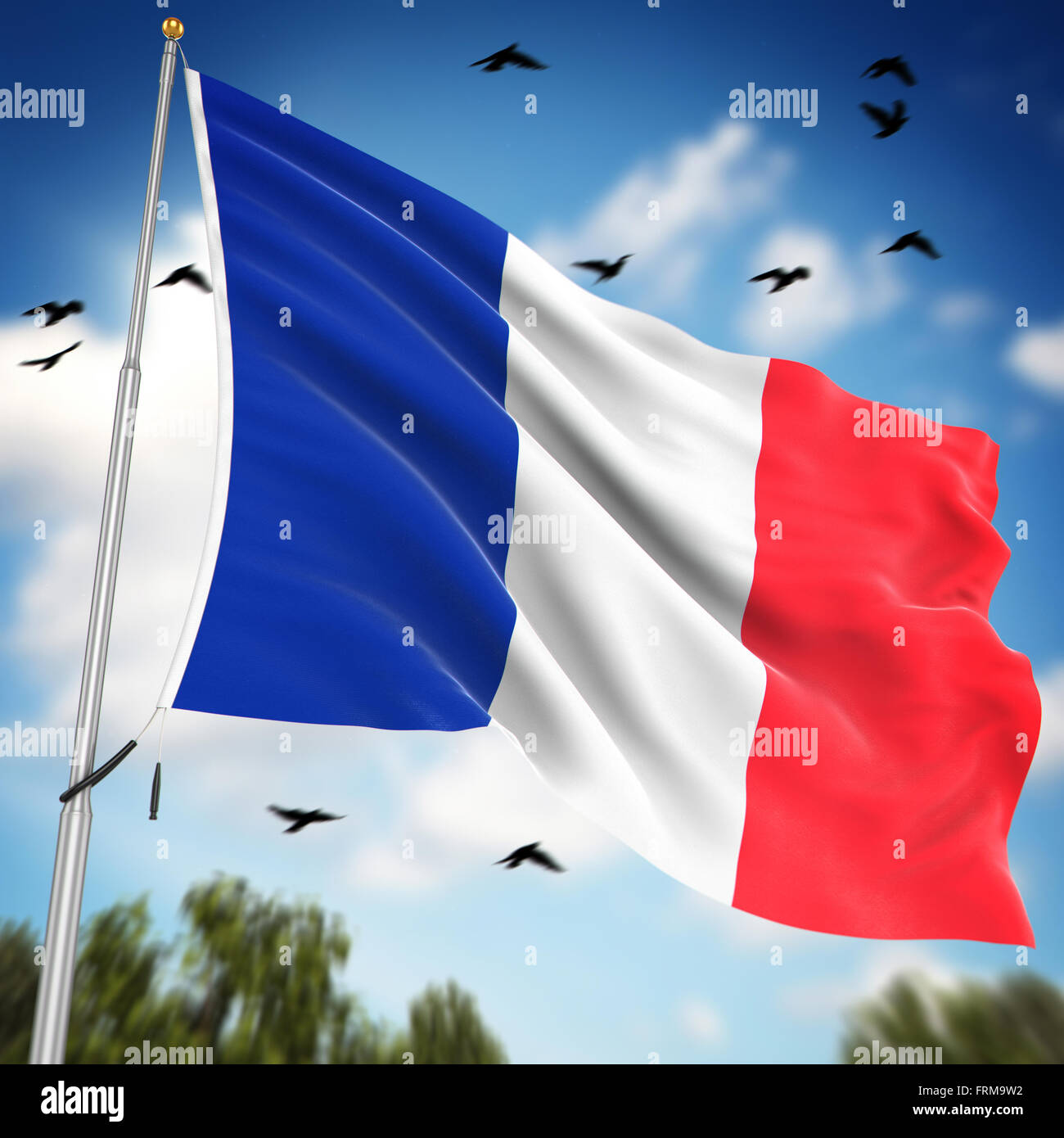 Flag of France , This is a computer generated and 3d rendered image ...