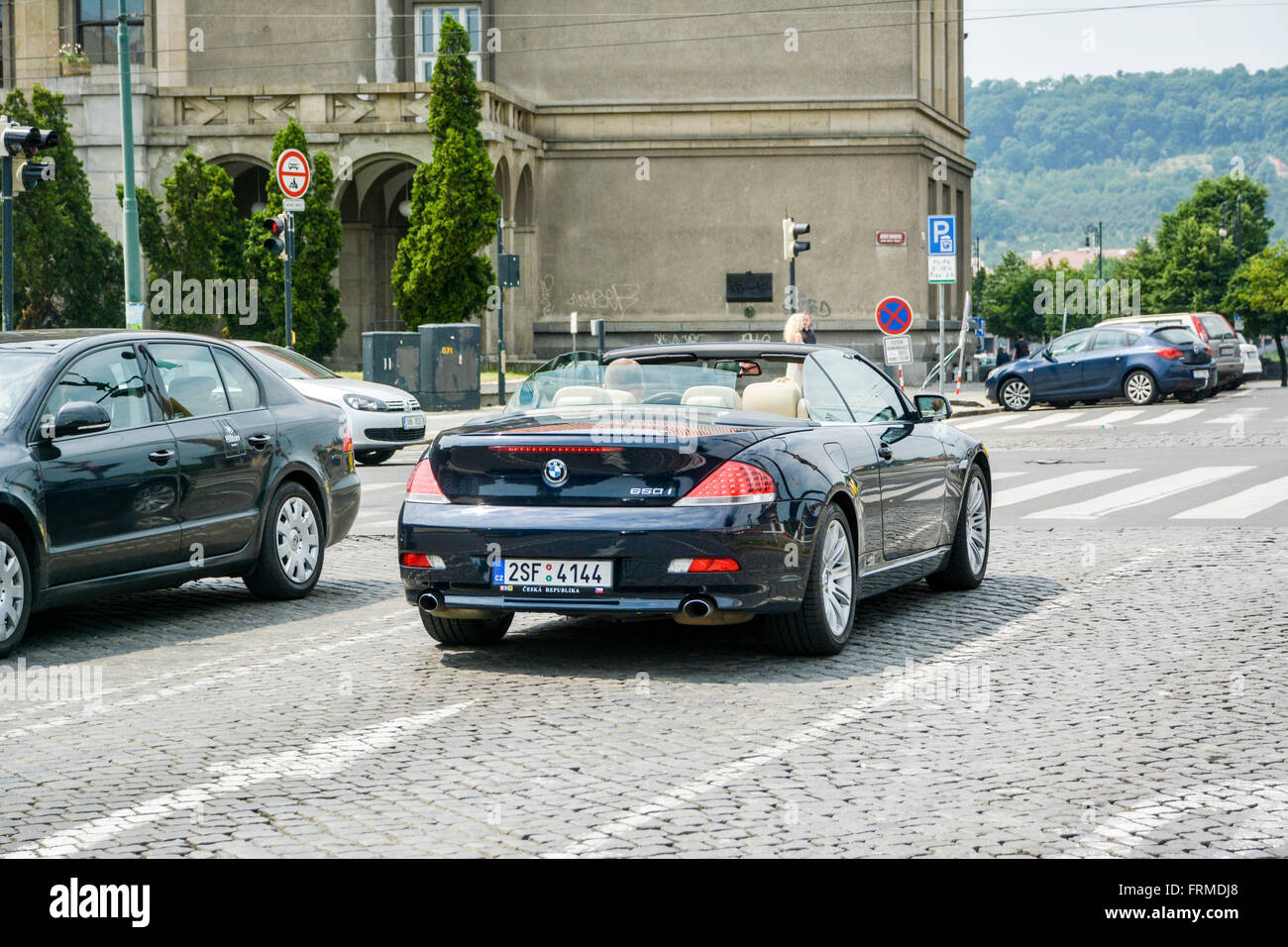 cars in Prague street Stock Photo - Alamy