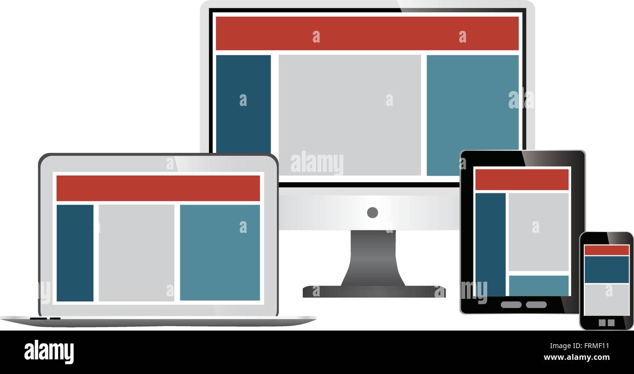 responsive web design on different devices Stock Vector Image & Art - Alamy