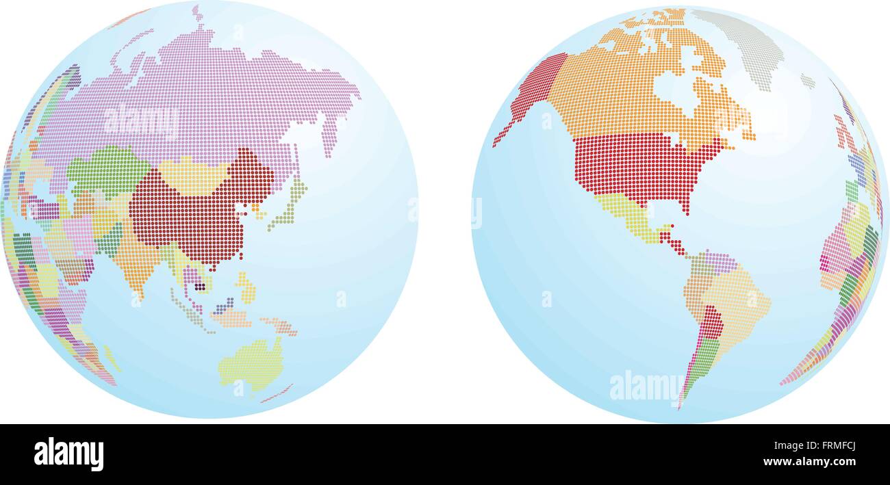 dotted world map Stock Vector Image & Art - Alamy