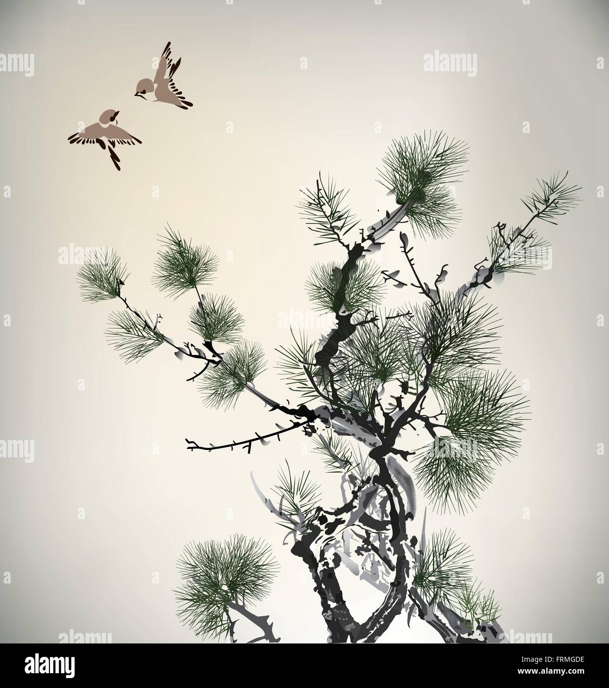 Chinese Ink Birds High Resolution Stock Photography and Images - Alamy