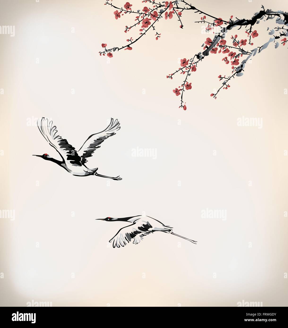 Chinese traditional ink painting red hi-res stock photography and ...