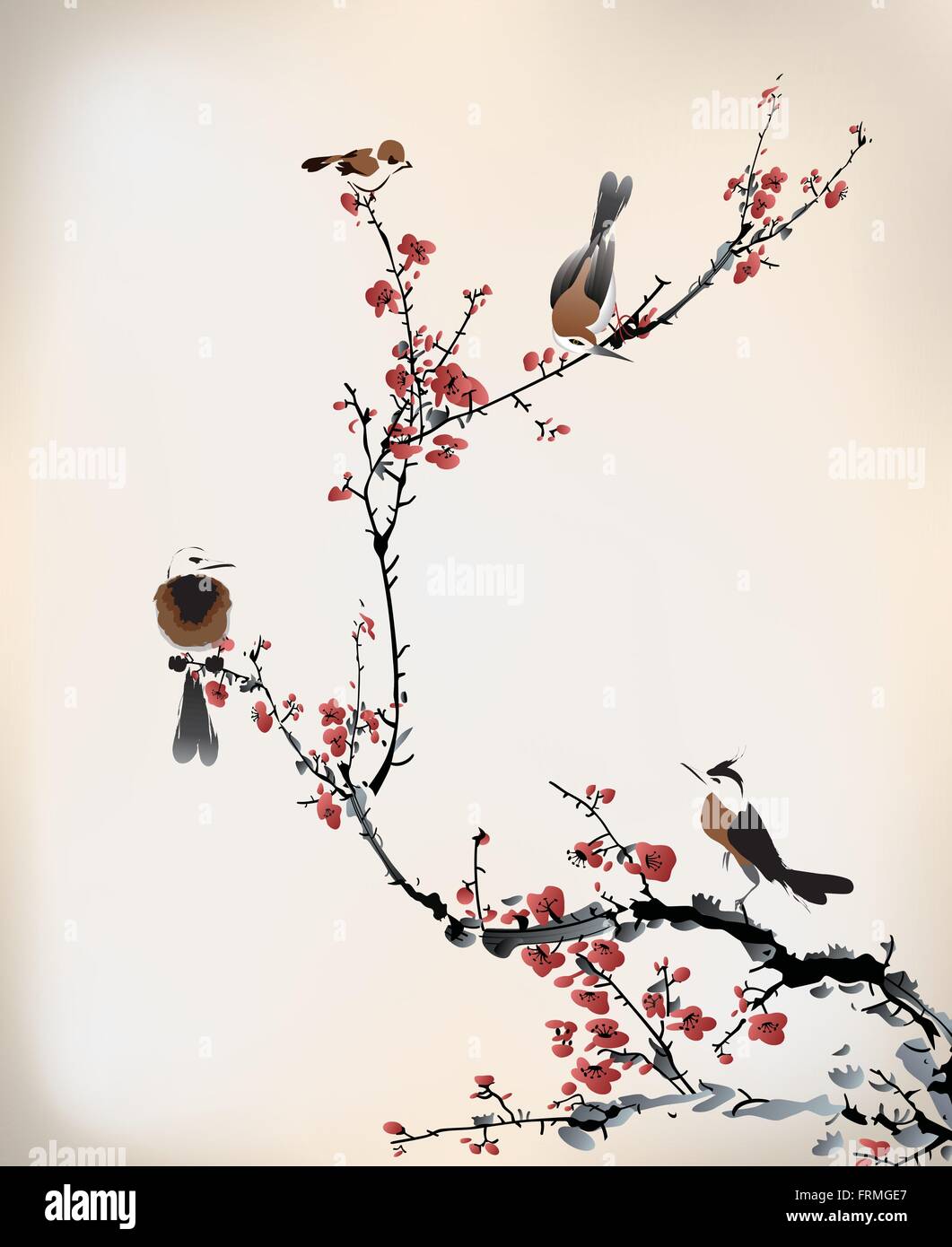 Japanese Bird Painting High Resolution Stock Photography and Images - Alamy