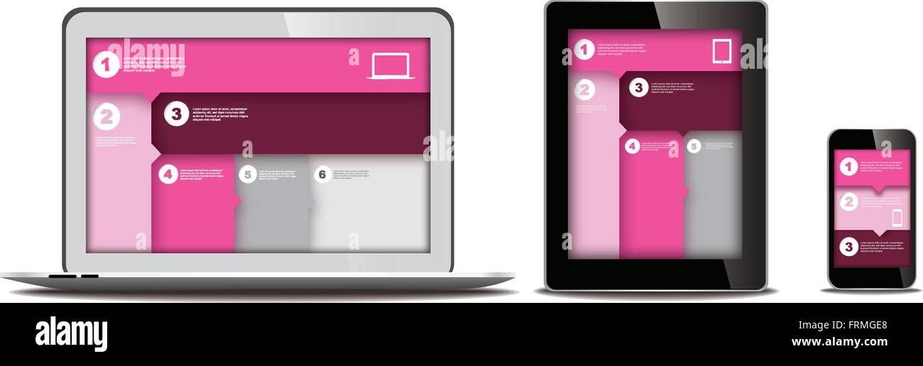 responsive web design on different devices Stock Vector Image & Art - Alamy