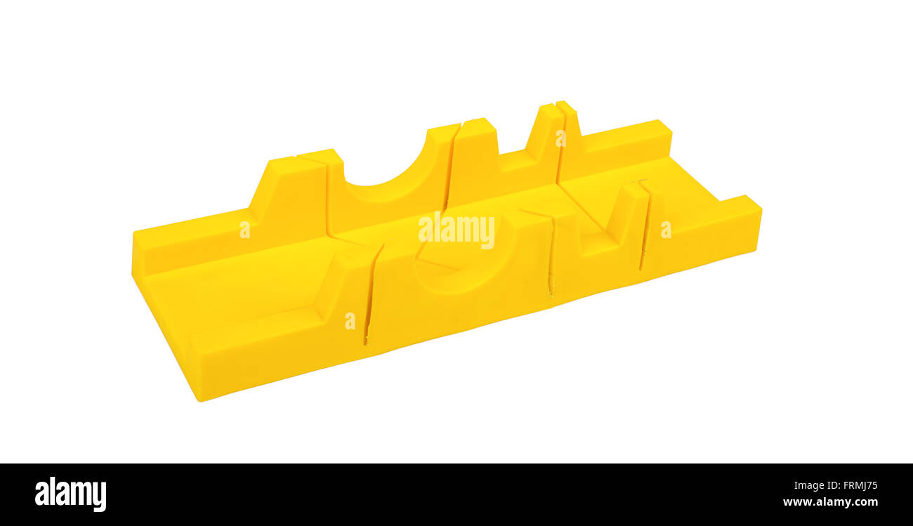 Plastic mitre box on white Stock Photo - Alamy