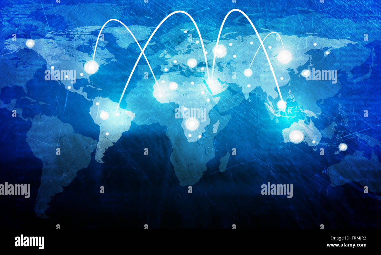 World map with lights Stock Photo - Alamy