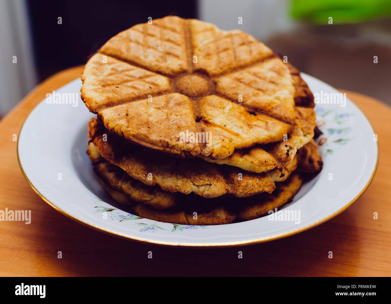 Freshly baked home made macaroons or pyramids, shallow depth of field ...