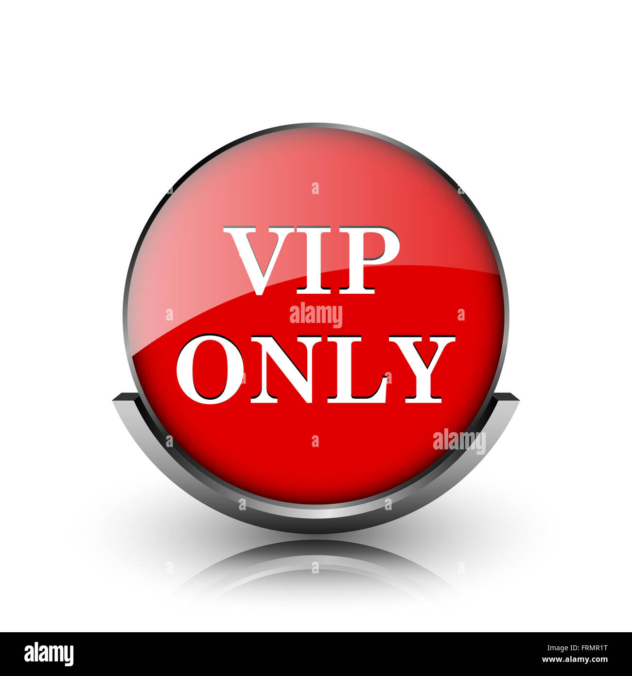 Red shiny glossy icon on white background Stock Photo - Alamy