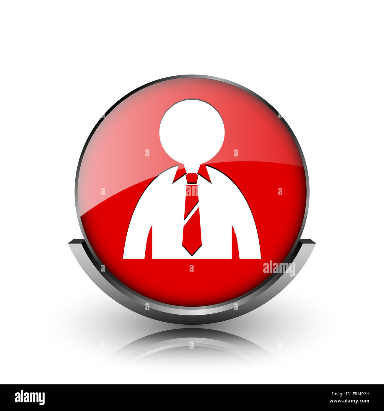 Red shiny glossy icon on white background Stock Photo - Alamy