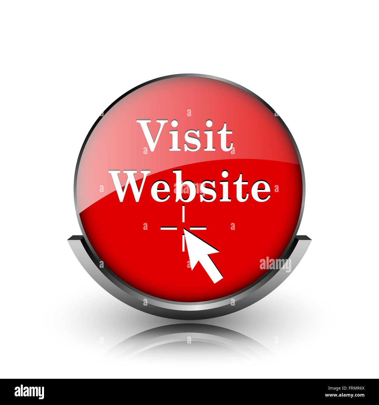 Red shiny glossy icon on white background Stock Photo - Alamy