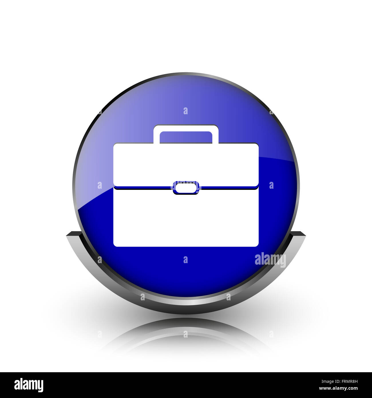 Blue shiny glossy icon on white background Stock Photo - Alamy