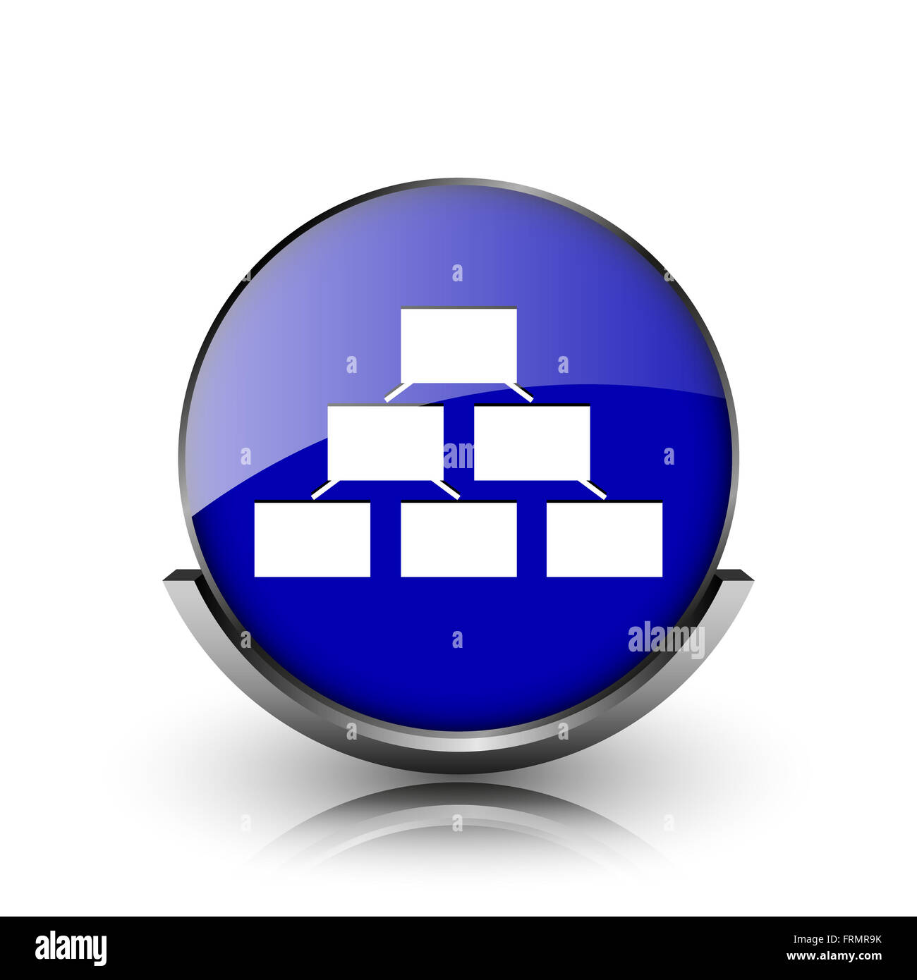 Blue shiny glossy icon on white background Stock Photo - Alamy