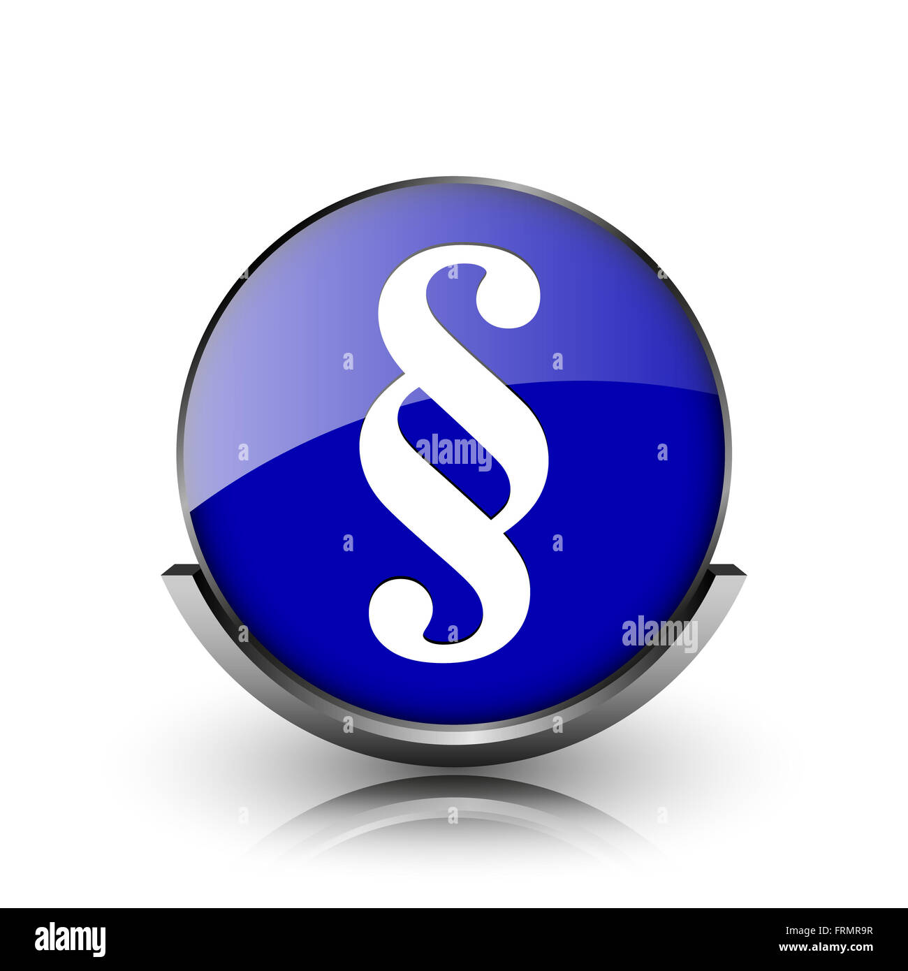 Blue shiny glossy icon on white background Stock Photo - Alamy