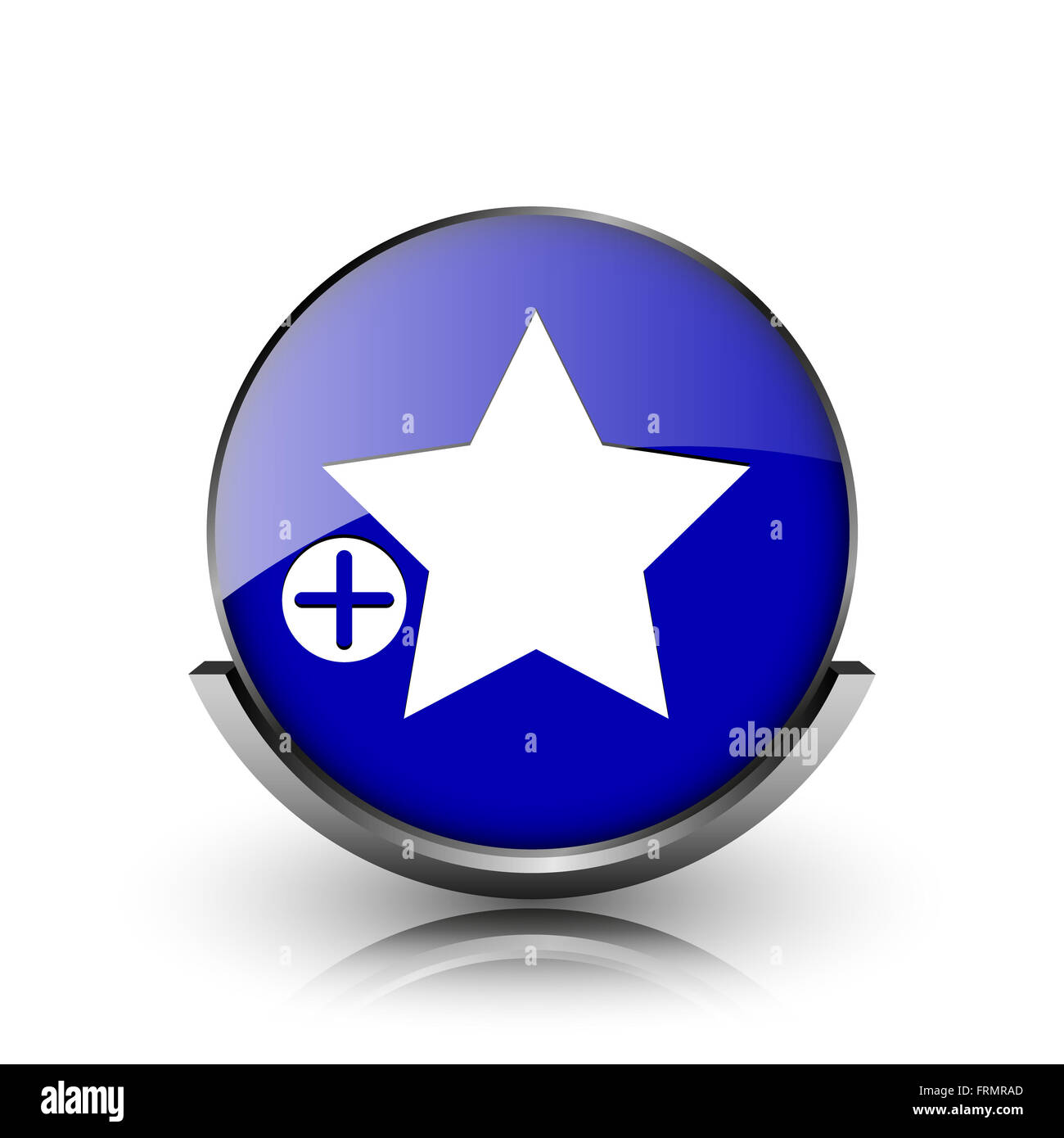 Blue shiny glossy icon on white background Stock Photo - Alamy