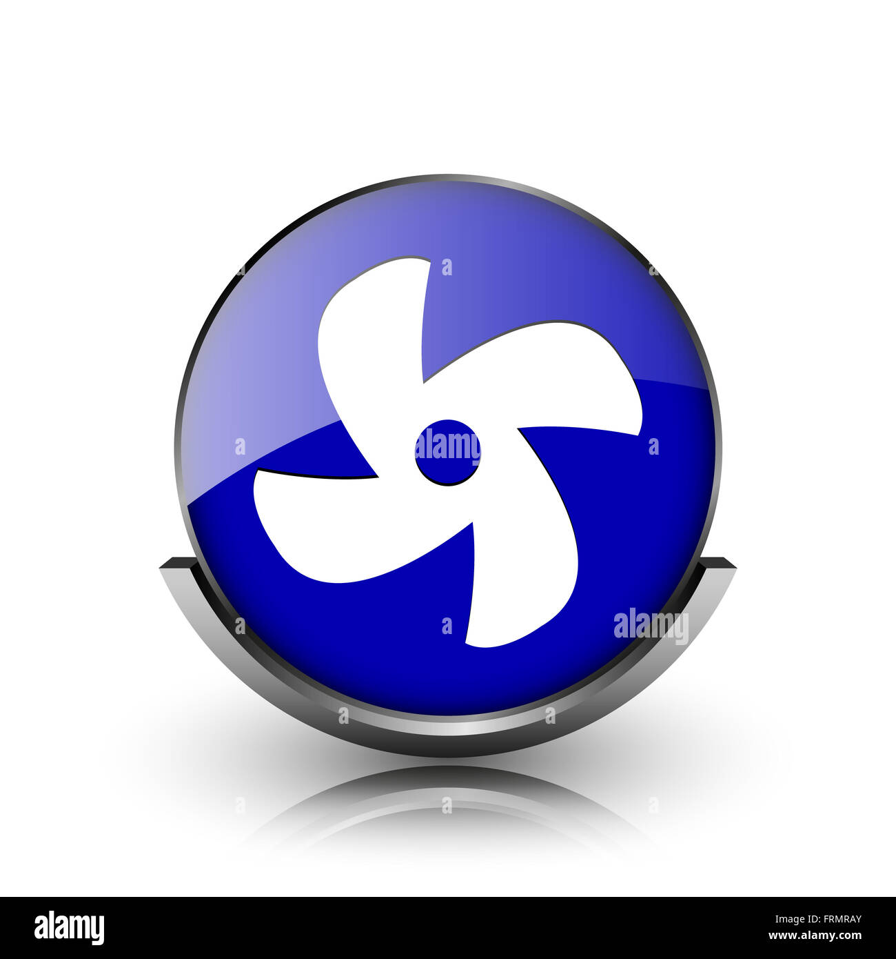 Blue shiny glossy icon on white background Stock Photo - Alamy