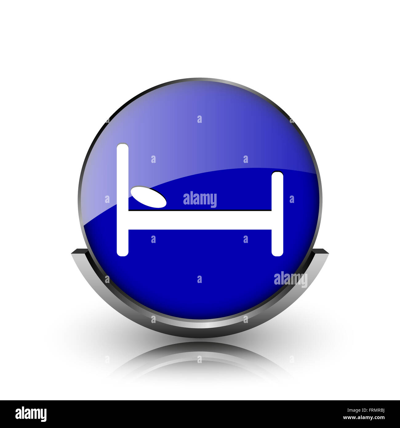 Blue shiny glossy icon on white background Stock Photo - Alamy