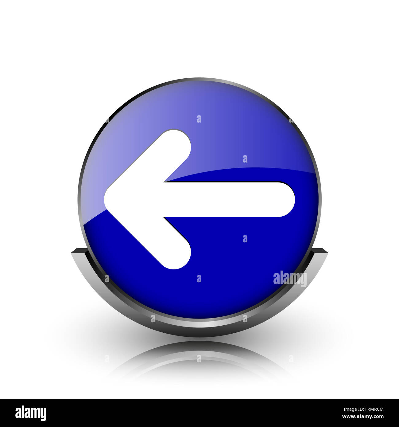 Blue shiny glossy icon on white background Stock Photo - Alamy