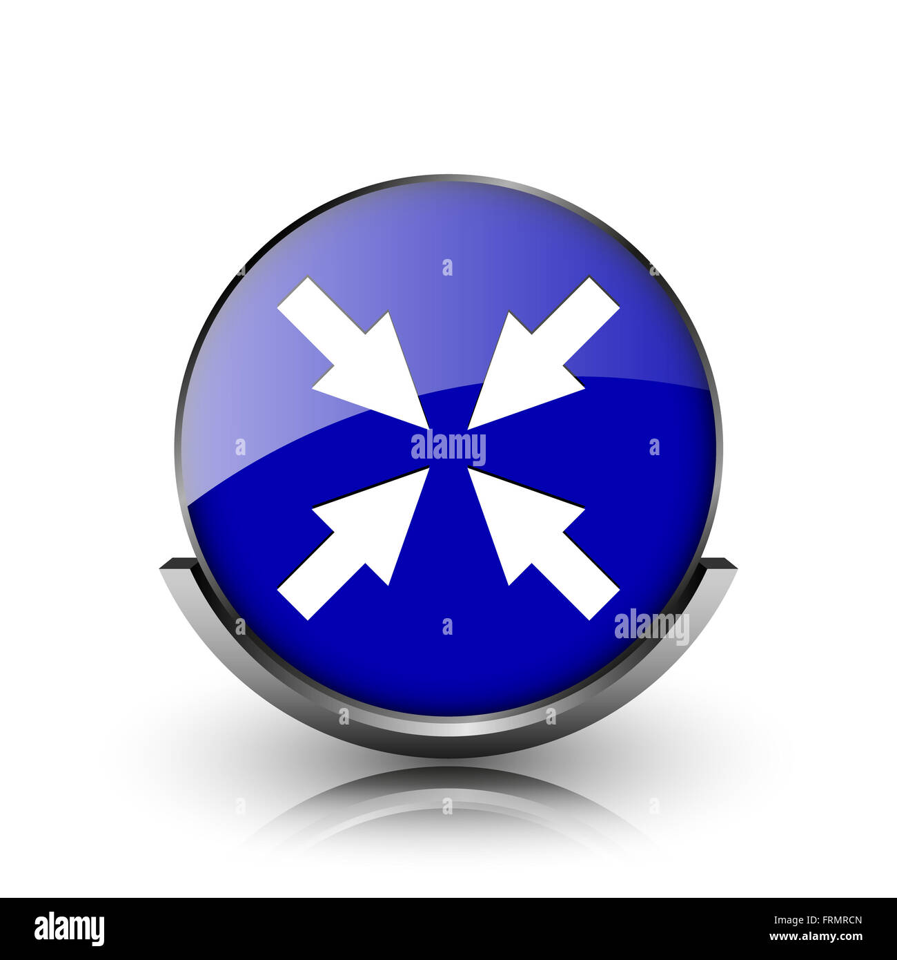 Blue shiny glossy icon on white background Stock Photo - Alamy