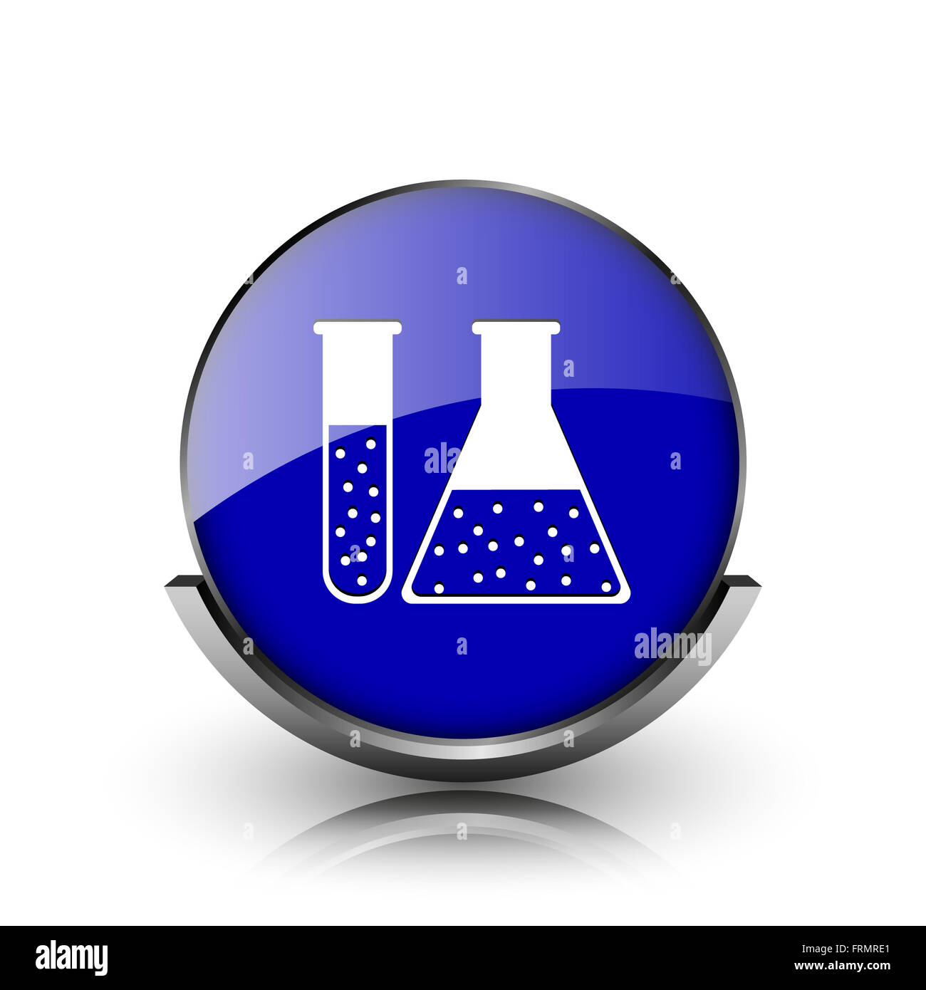 Blue shiny glossy icon on white background Stock Photo - Alamy