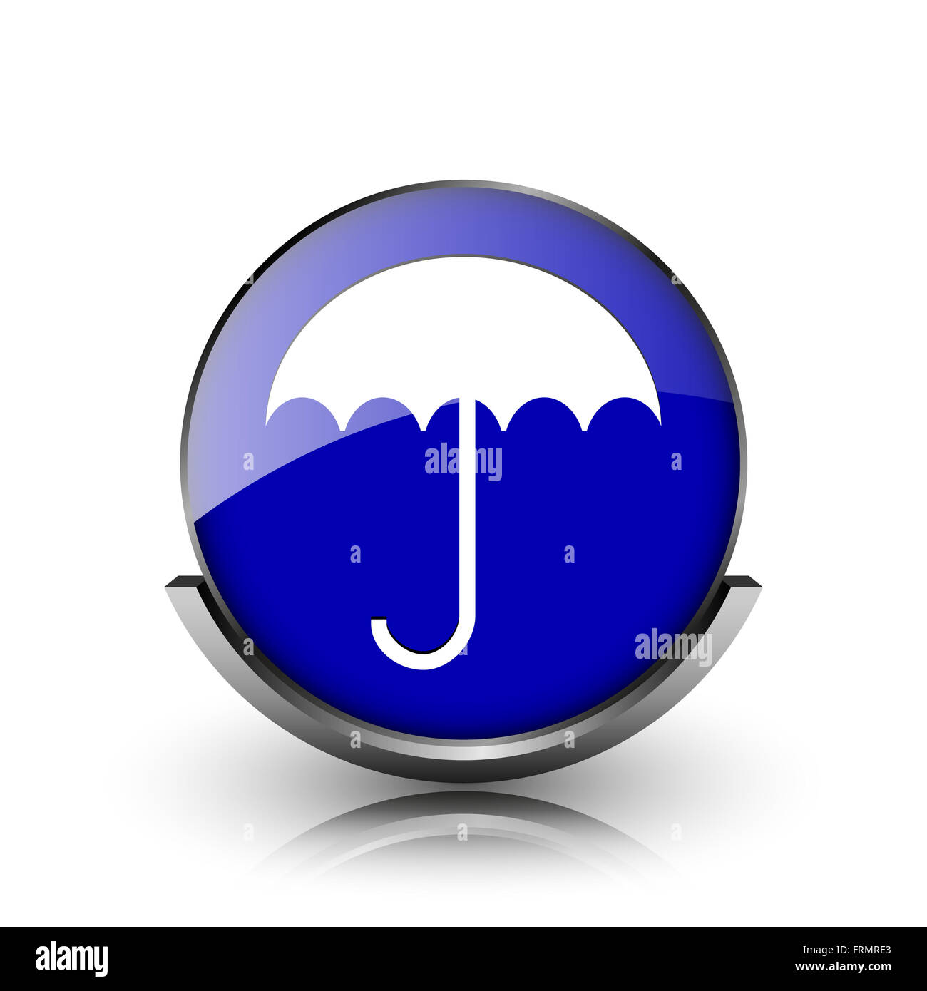 Blue shiny glossy icon on white background Stock Photo - Alamy