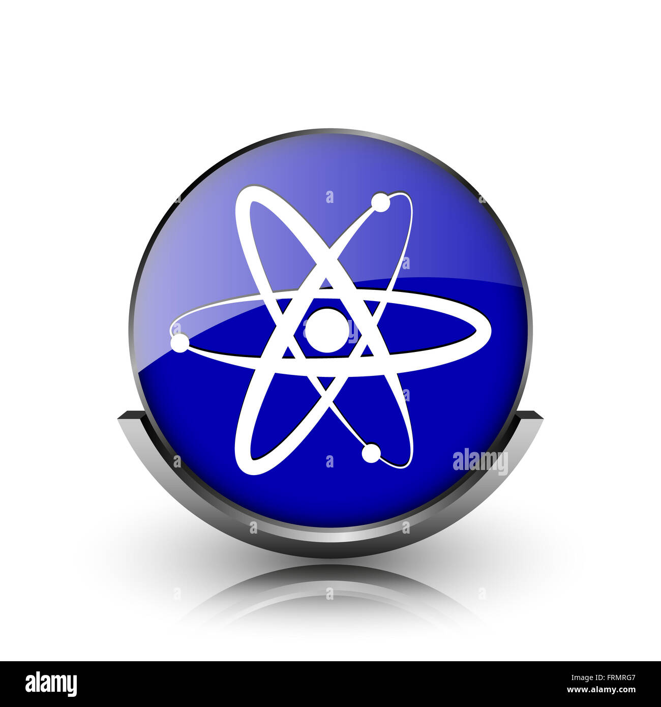 Blue shiny glossy icon on white background Stock Photo - Alamy