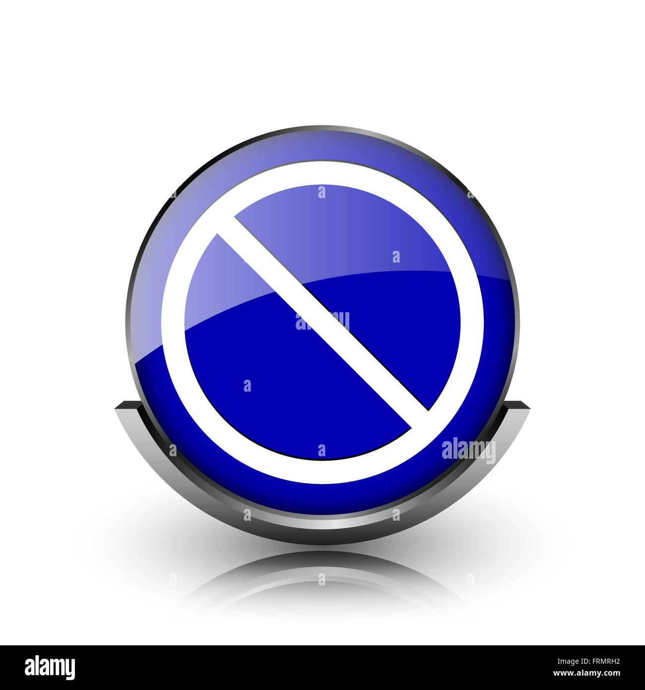 Blue shiny glossy icon on white background Stock Photo - Alamy