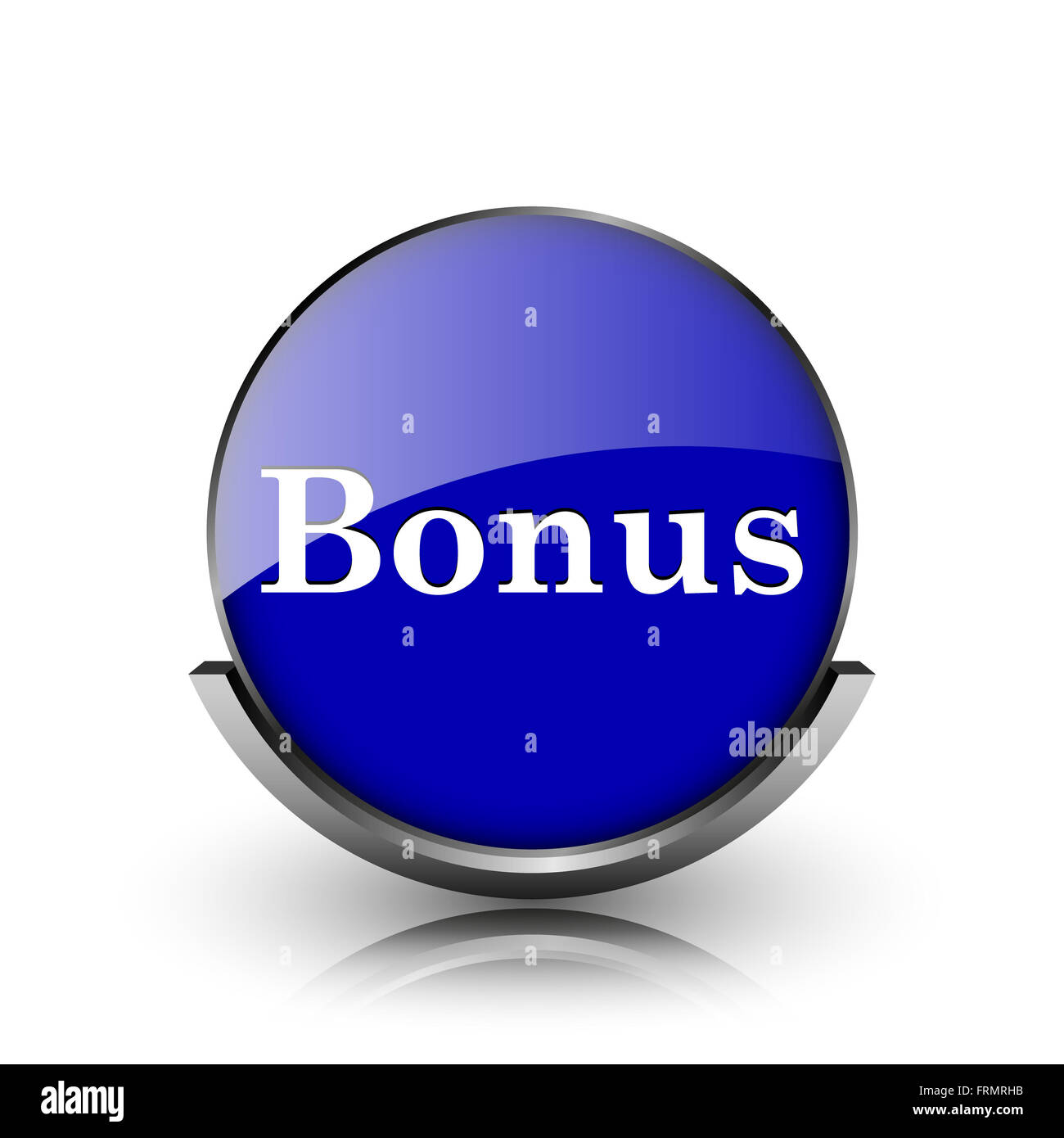 Blue shiny glossy icon on white background Stock Photo - Alamy