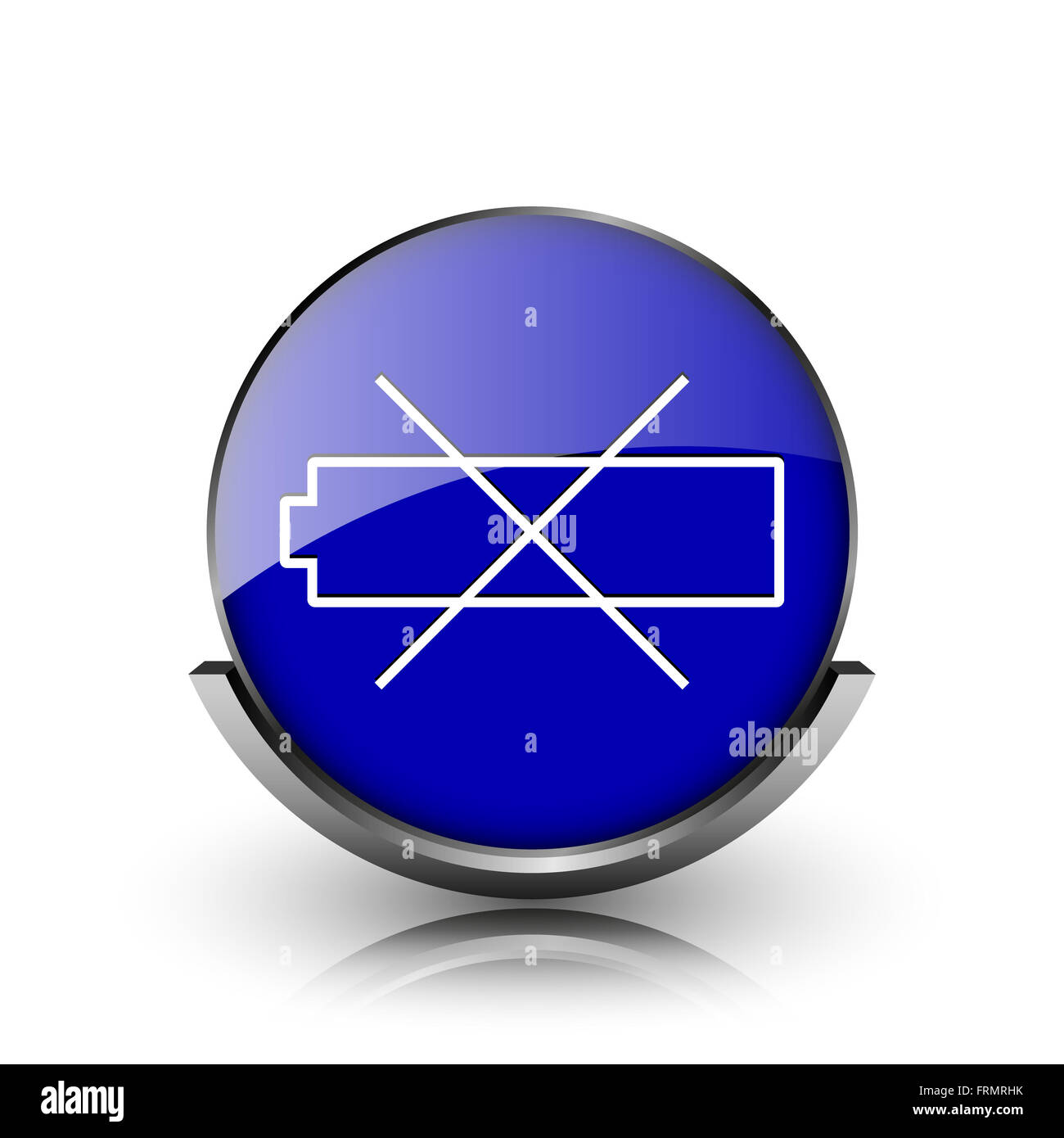 Blue shiny glossy icon on white background Stock Photo - Alamy