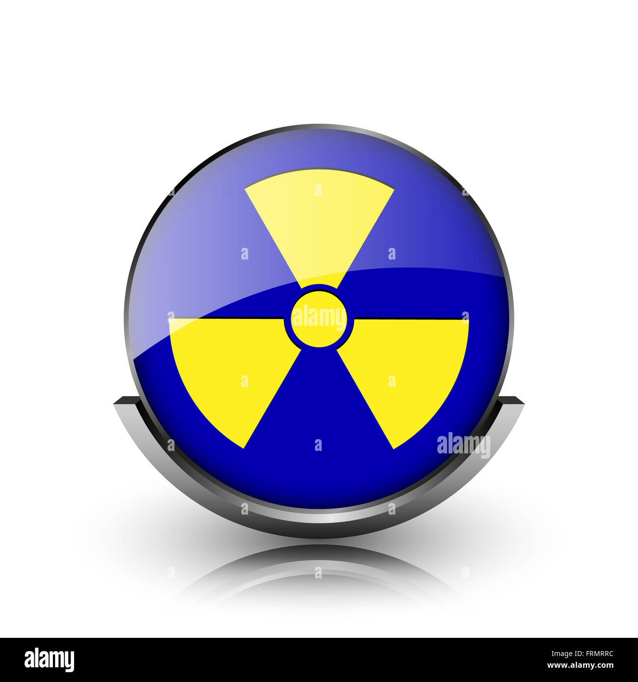 Blue shiny glossy icon on white background Stock Photo - Alamy