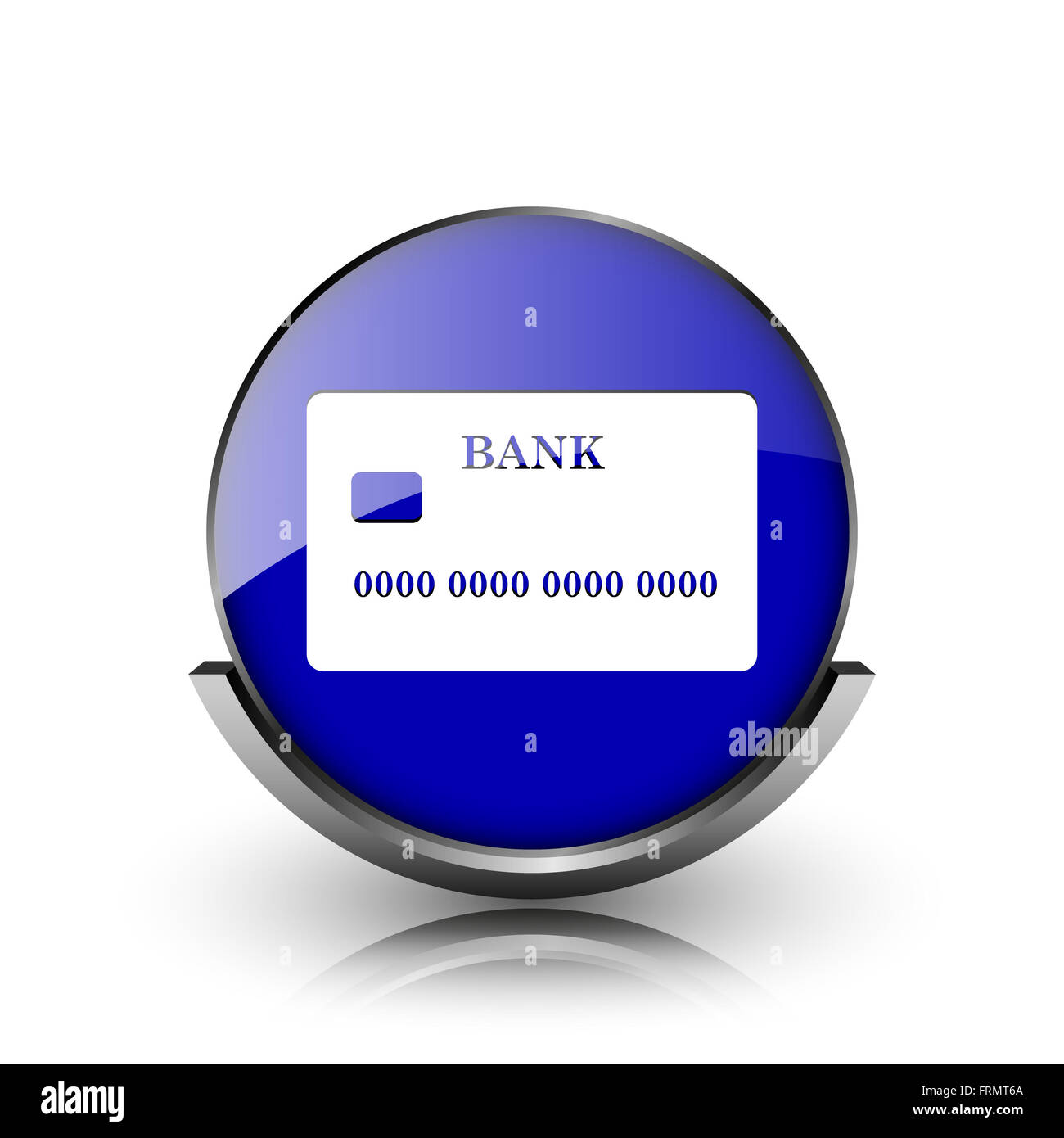 Blue shiny glossy icon on white background Stock Photo - Alamy