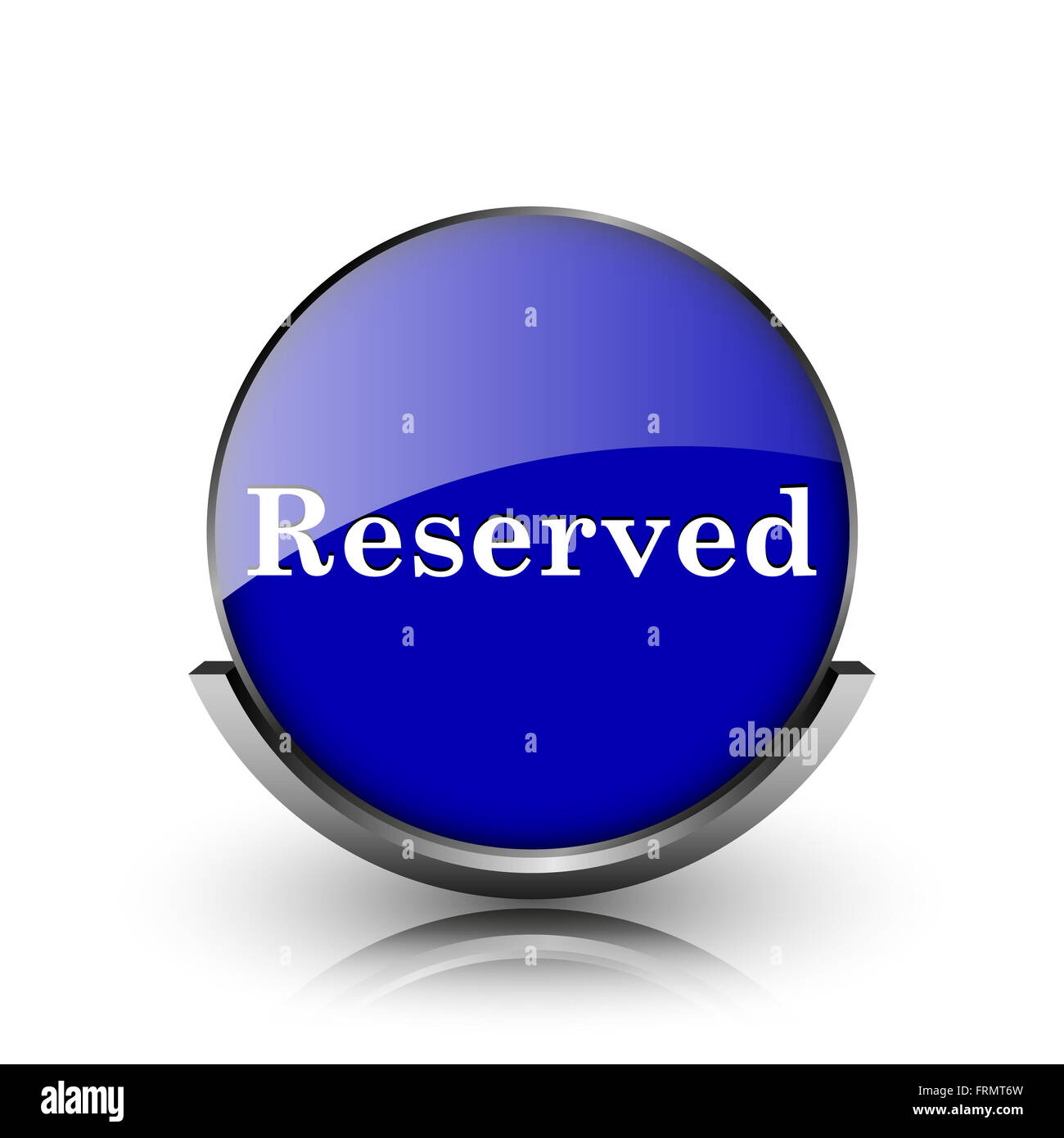 Blue shiny glossy icon on white background Stock Photo - Alamy