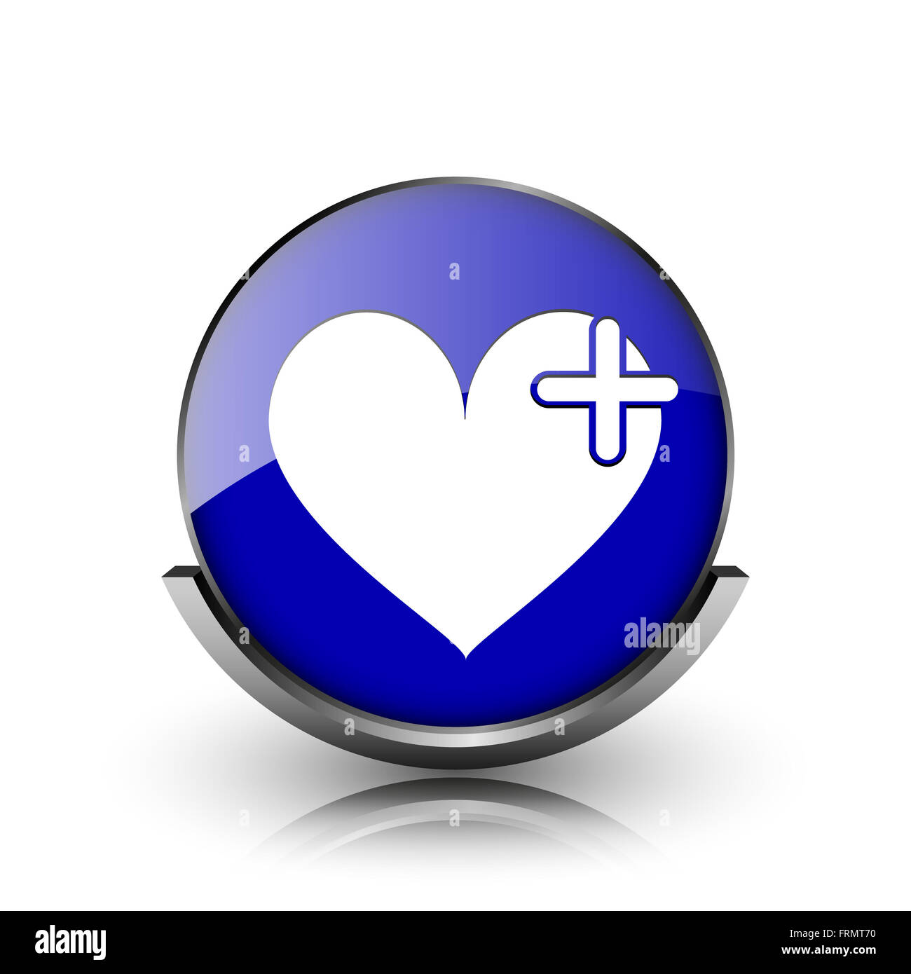 Blue shiny glossy icon on white background Stock Photo - Alamy