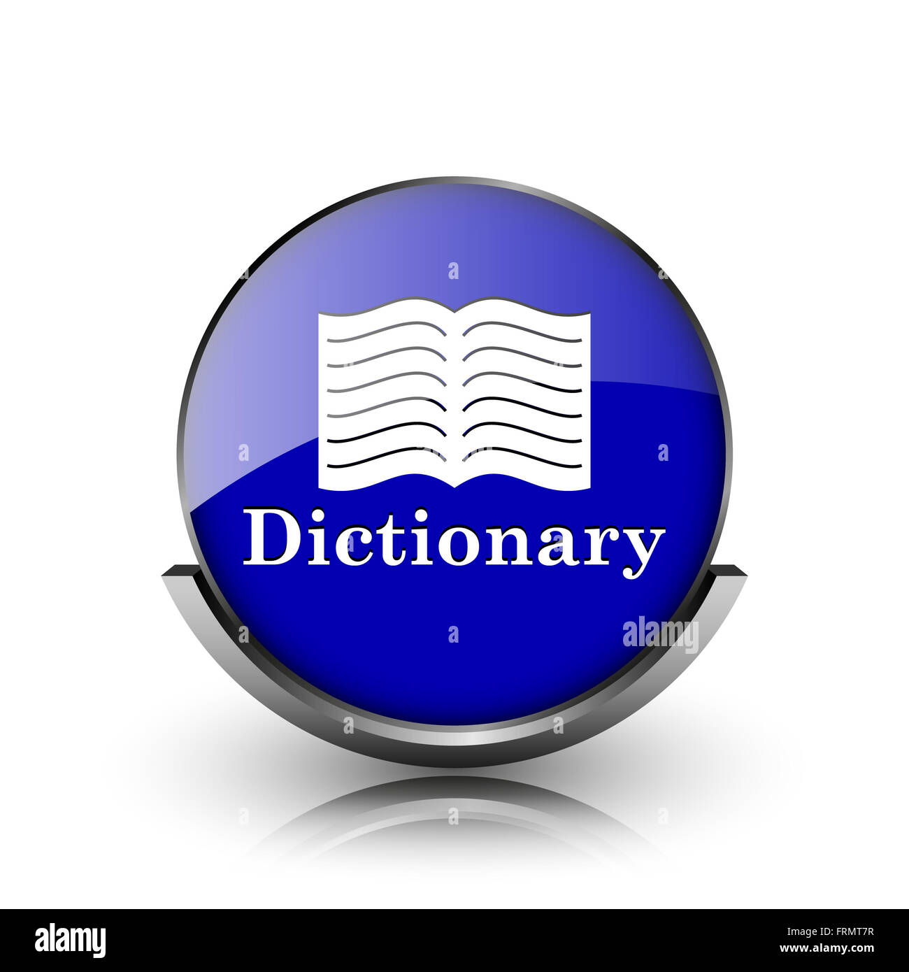 Blue shiny glossy icon on white background Stock Photo - Alamy