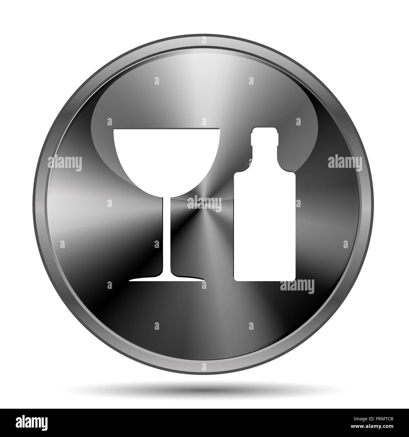 Glossy shiny glass icon on white background Stock Photo - Alamy