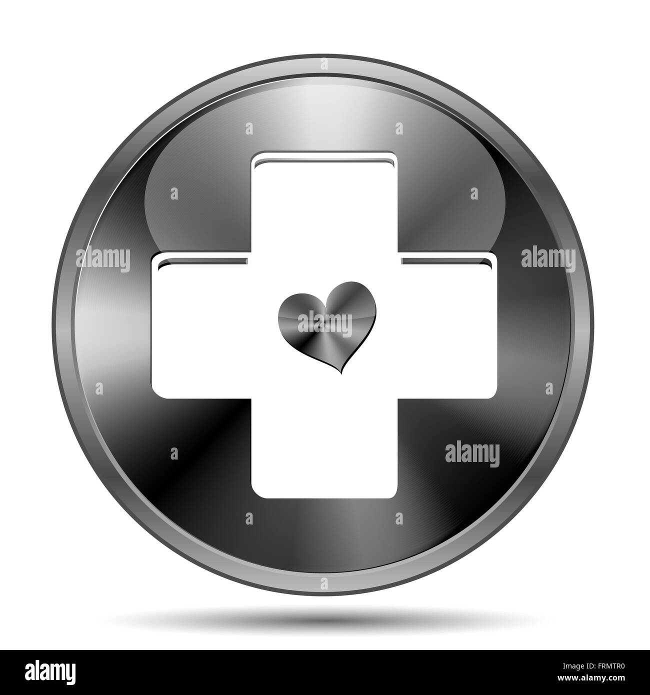 Glossy shiny glass icon on white background Stock Photo - Alamy