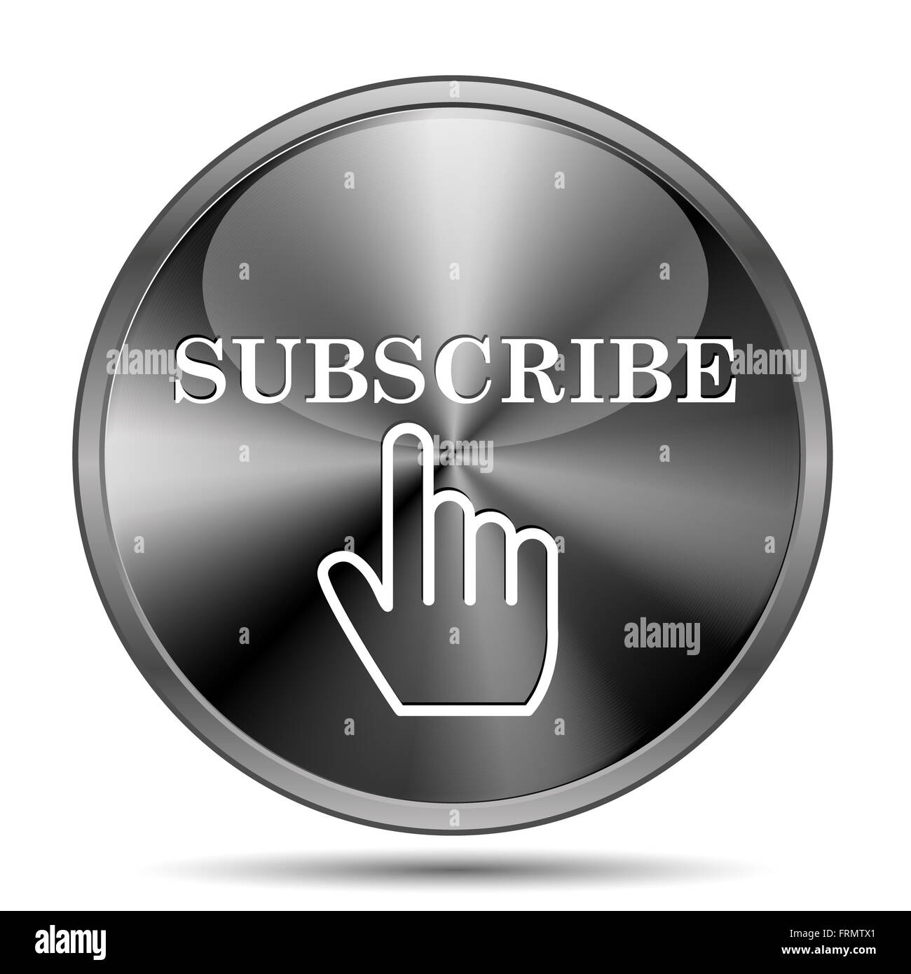 Glossy shiny glass icon on white background Stock Photo - Alamy