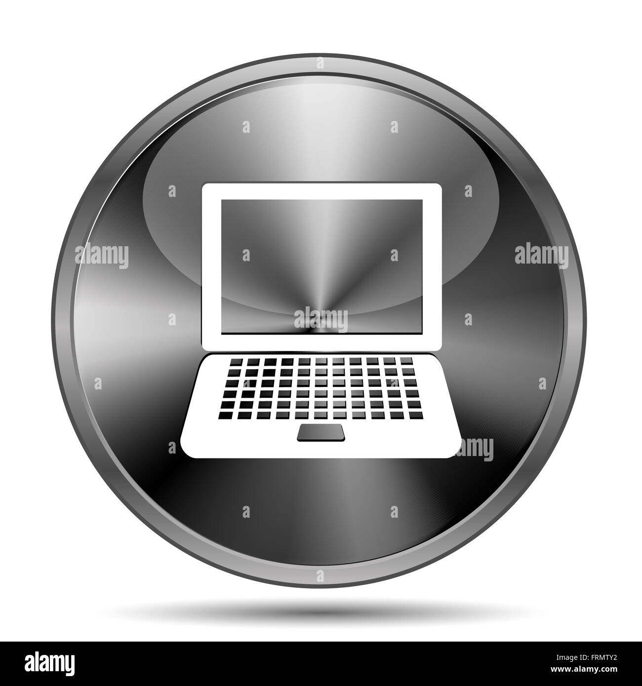 Glossy shiny glass icon on white background Stock Photo - Alamy