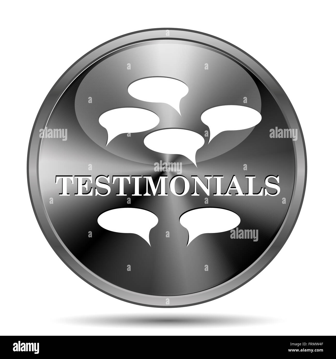 Glossy shiny glass icon on white background Stock Photo - Alamy