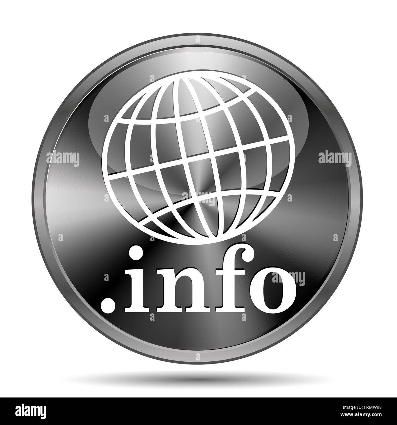 Glossy shiny glass icon on white background Stock Photo - Alamy