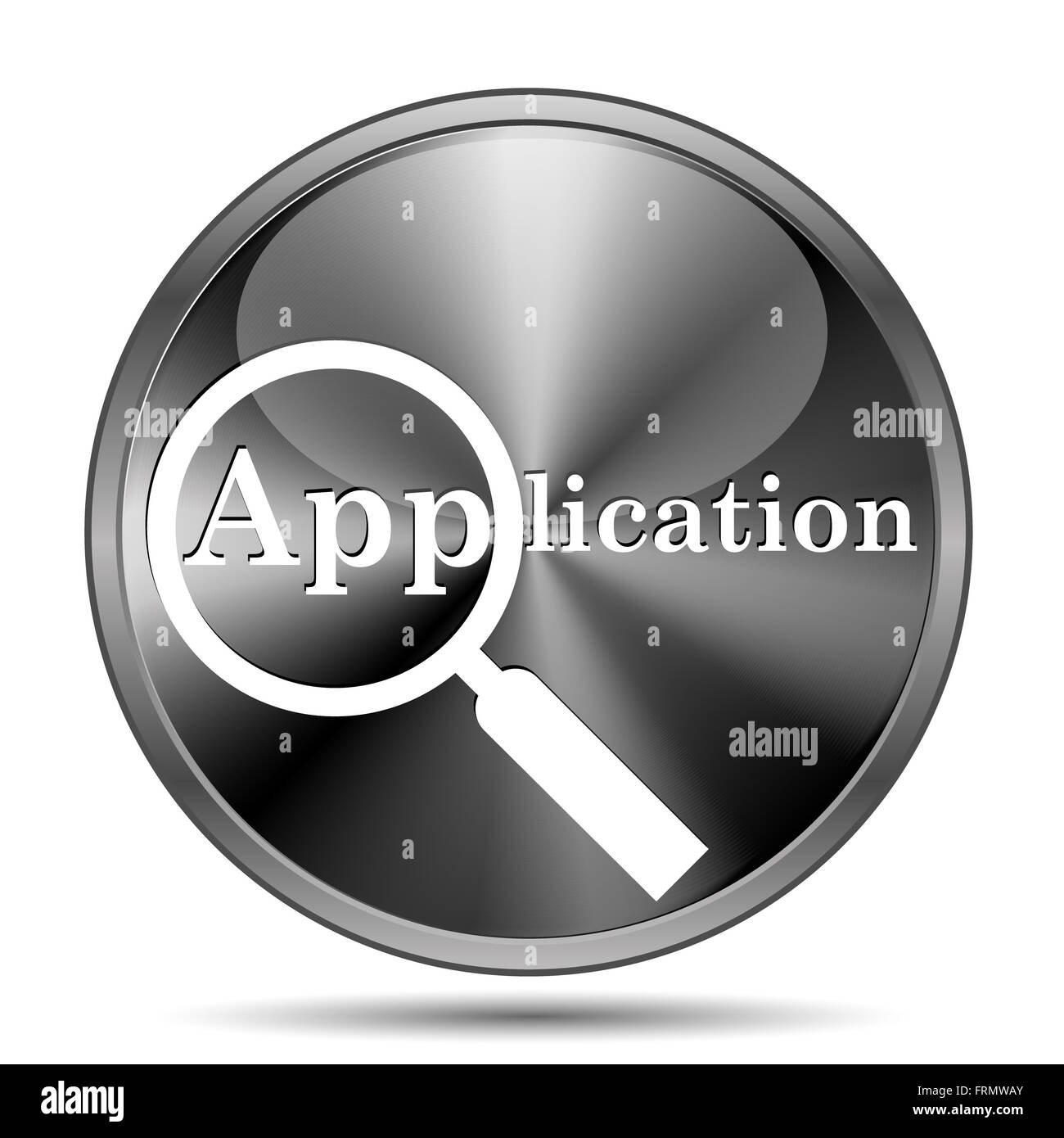 Glossy shiny glass icon on white background Stock Photo - Alamy