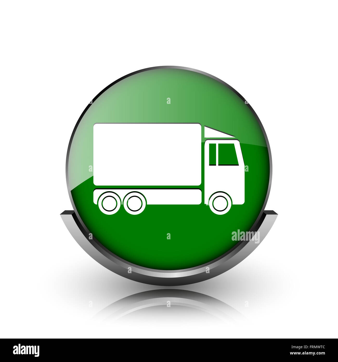 Green shiny glossy icon on white background Stock Photo - Alamy