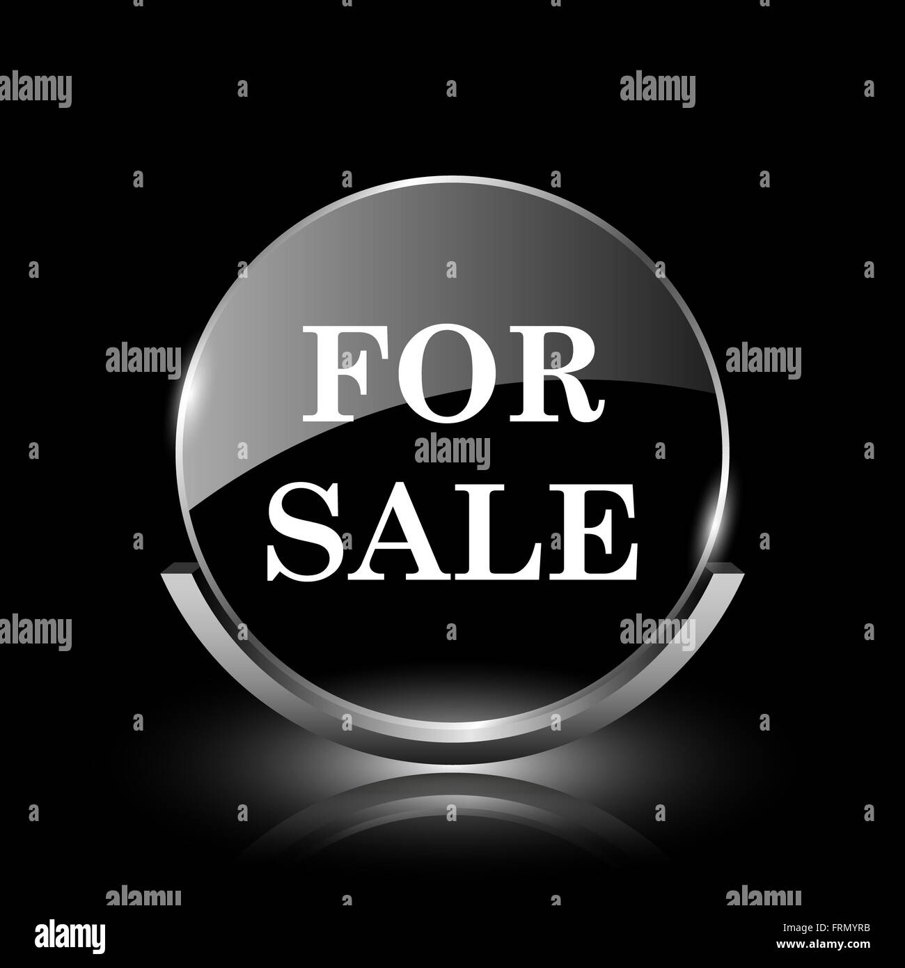 Shiny glossy glass icon on black background Stock Photo - Alamy