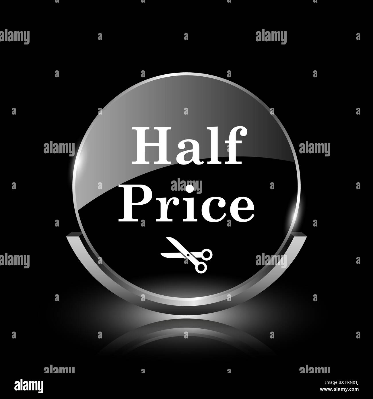 Shiny glossy glass icon on black background Stock Photo - Alamy