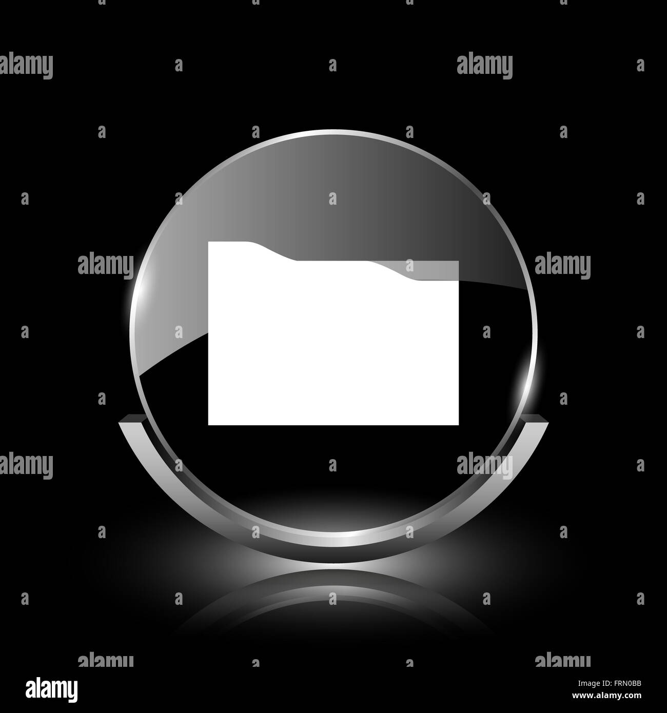 Shiny glossy glass icon on black background Stock Photo - Alamy
