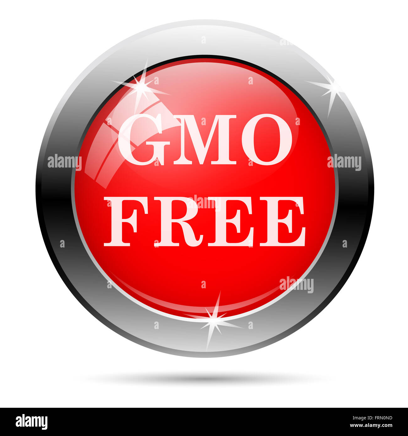 gmo free icon with white on red background Stock Photo - Alamy